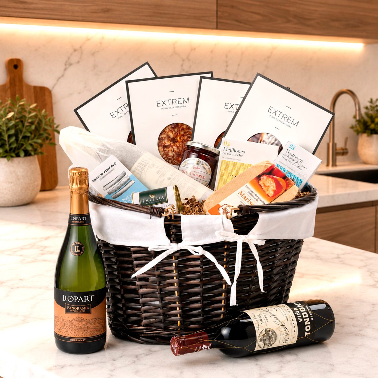 Cesta Gourmet Premium con Vinos e Ibéricos | Regalo